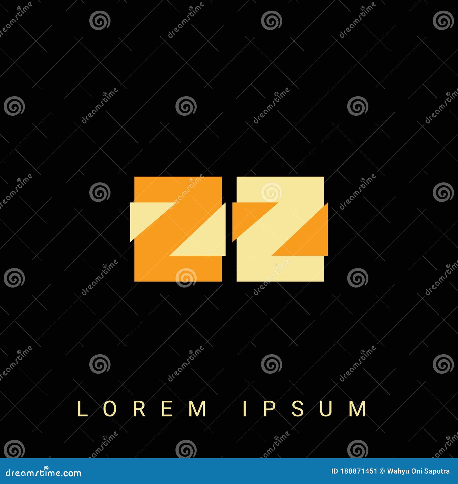 Modern Creative Shaped ZZ, ZZ, Z Z Logo. Initial Logo Designs Templete ...