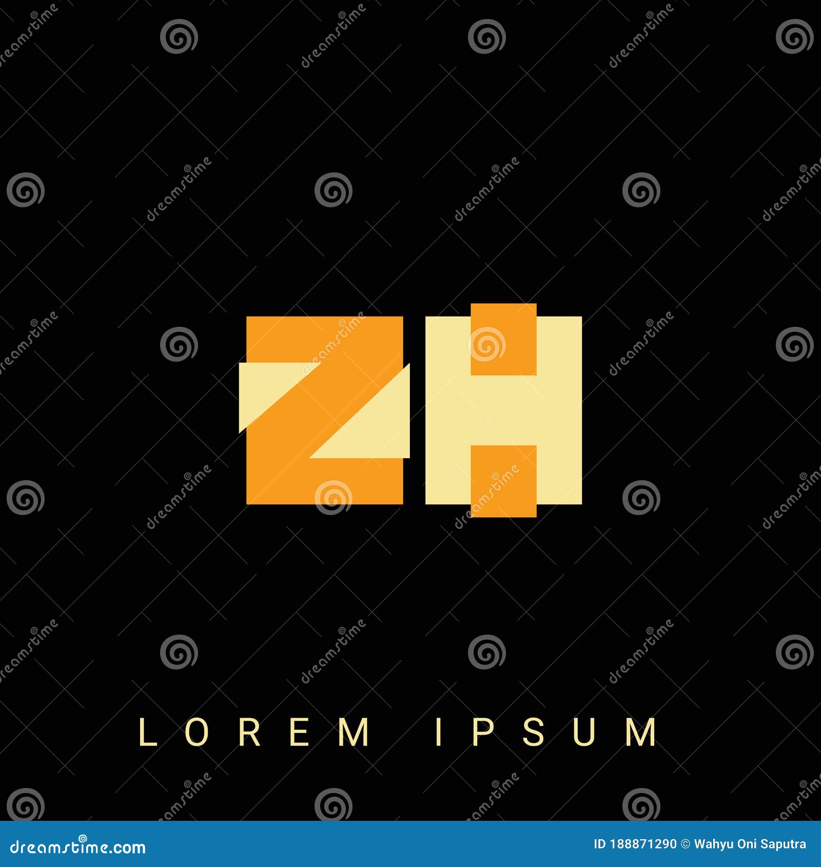 Modern Creative Shaped ZH, HZ, Z H Logo. Initial Logo Designs Templete ...