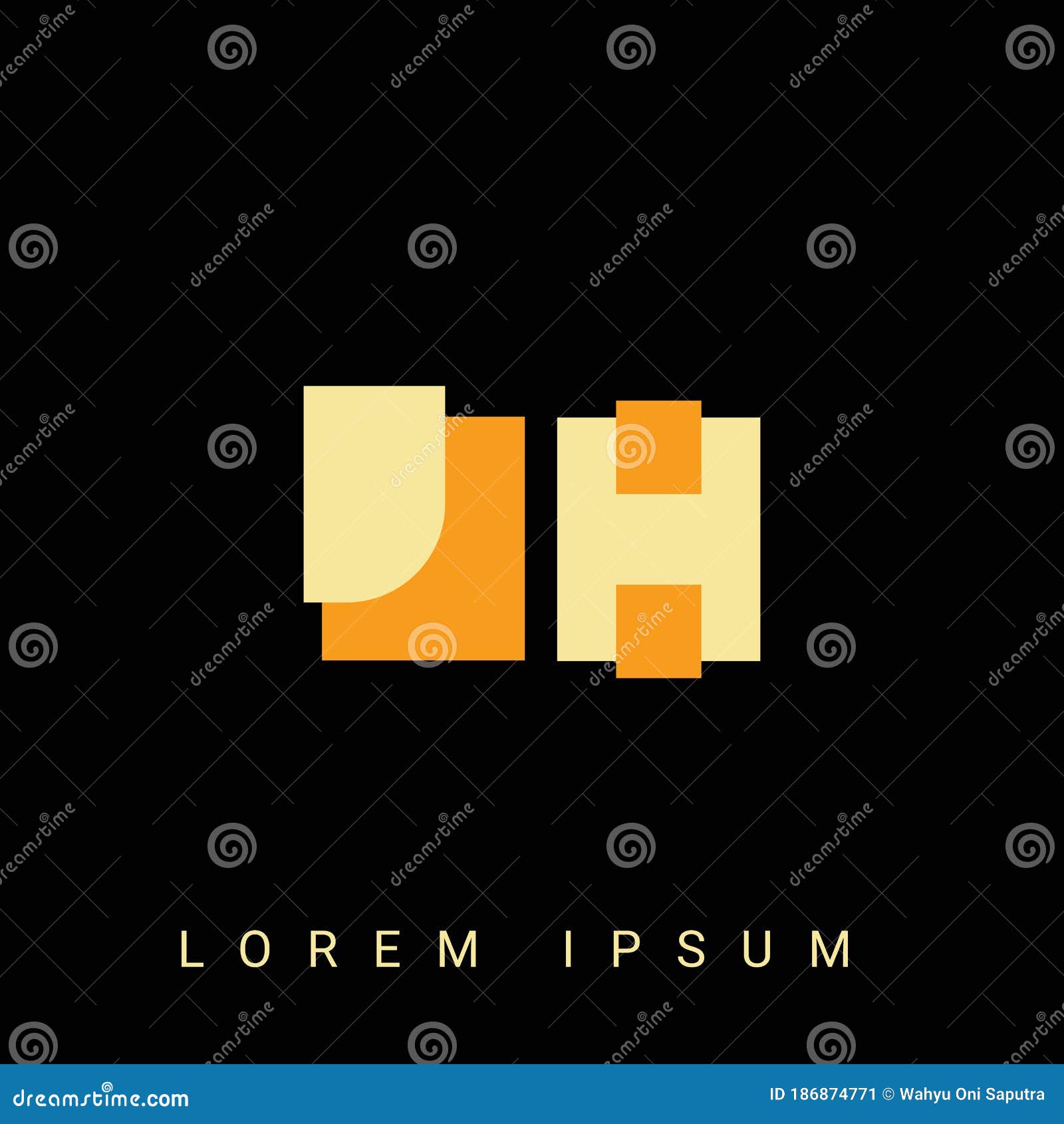 Modern Creative Shaped JH, HJ, J, H Logo. Initial Logo Designs Templete ...