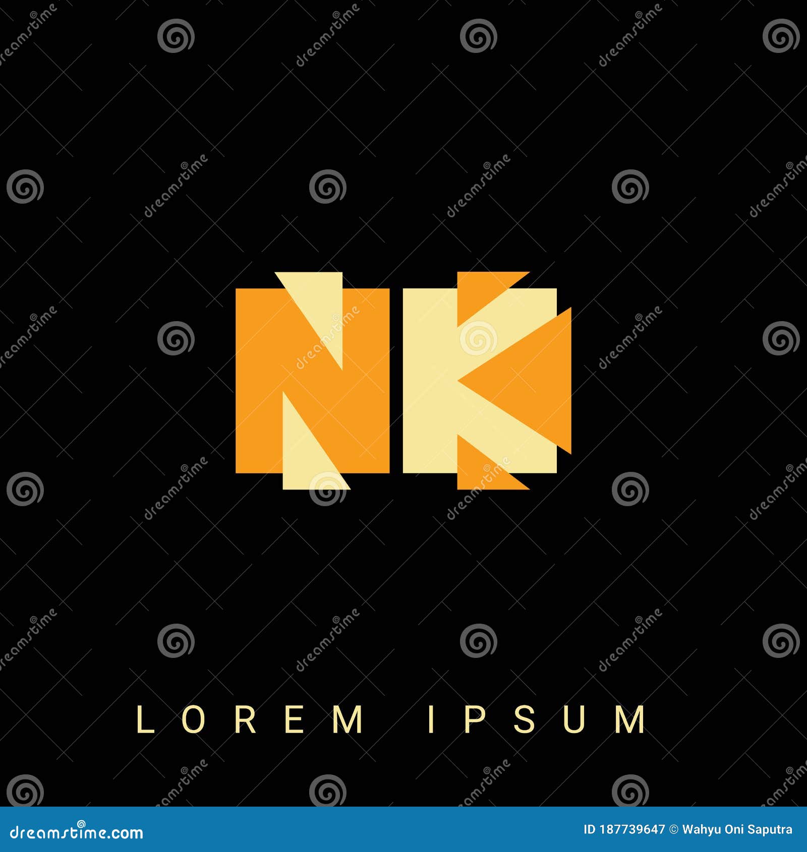 Modern Creative Shaped NK, KN, N K Logo. Initial Logo Designs Templete ...