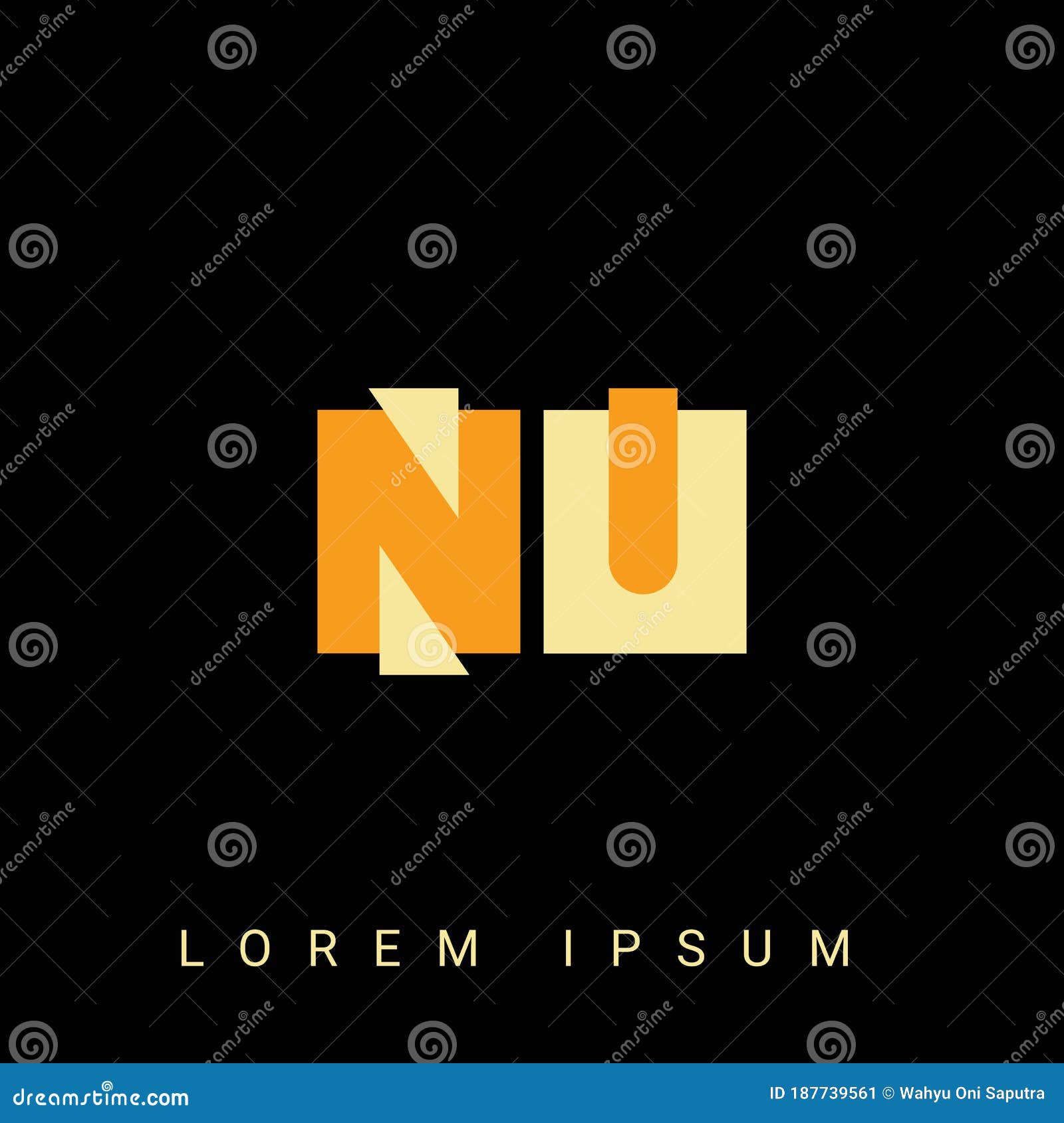 Modern Creative Shaped NU, UN, N U Logo. Initial Logo Designs Templete ...