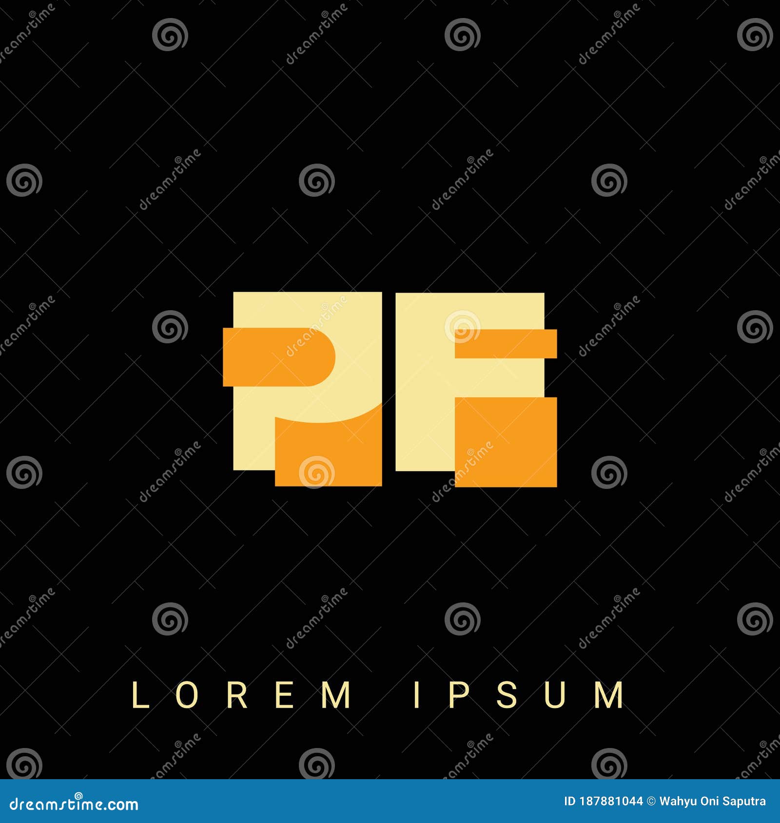 Modern Creative Shaped PF, FP, P F Logo. Initial Logo Designs Templete ...