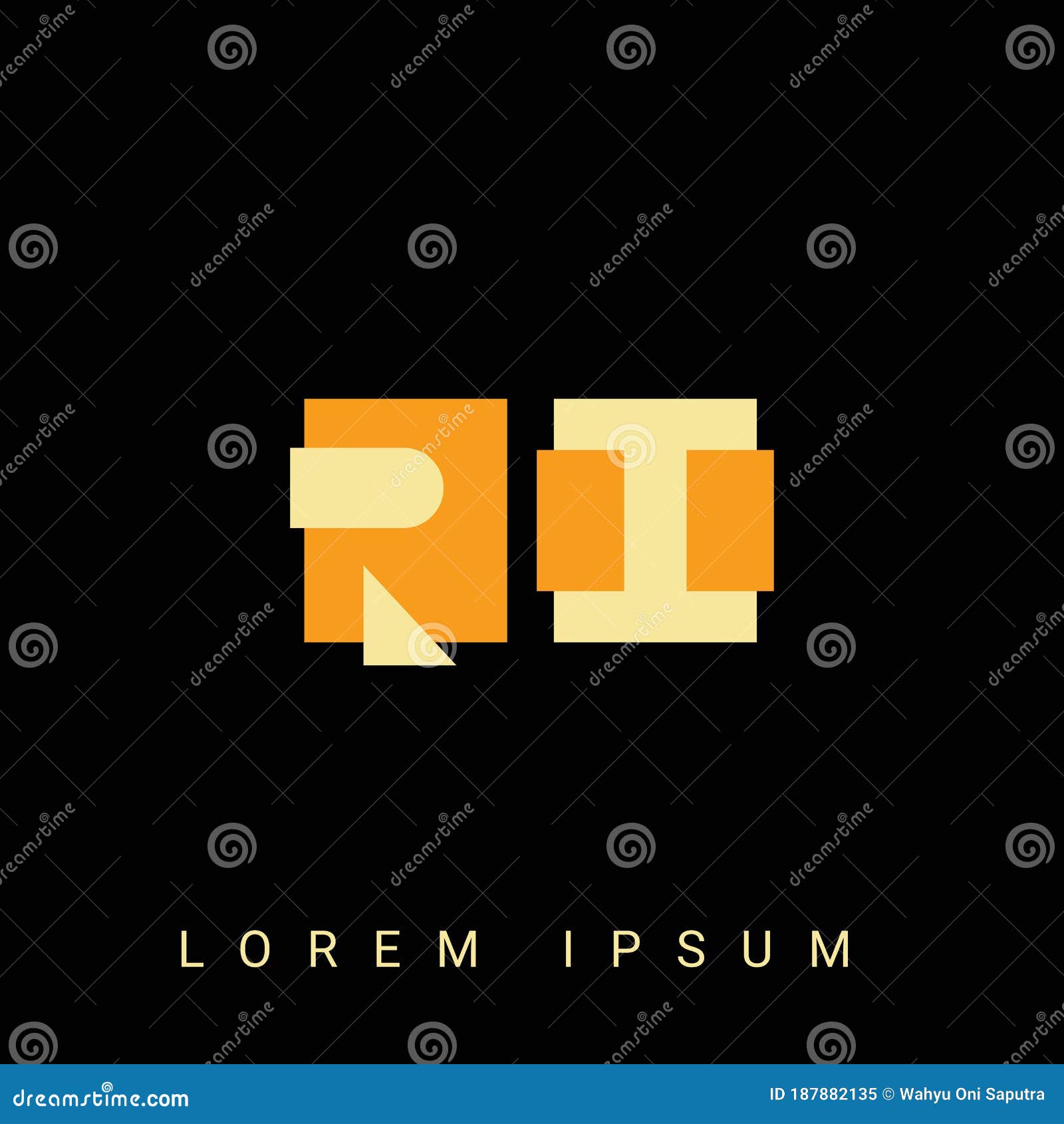 Modern Creative Shaped RI, IR, R I Logo. Initial Logo Designs Templete ...