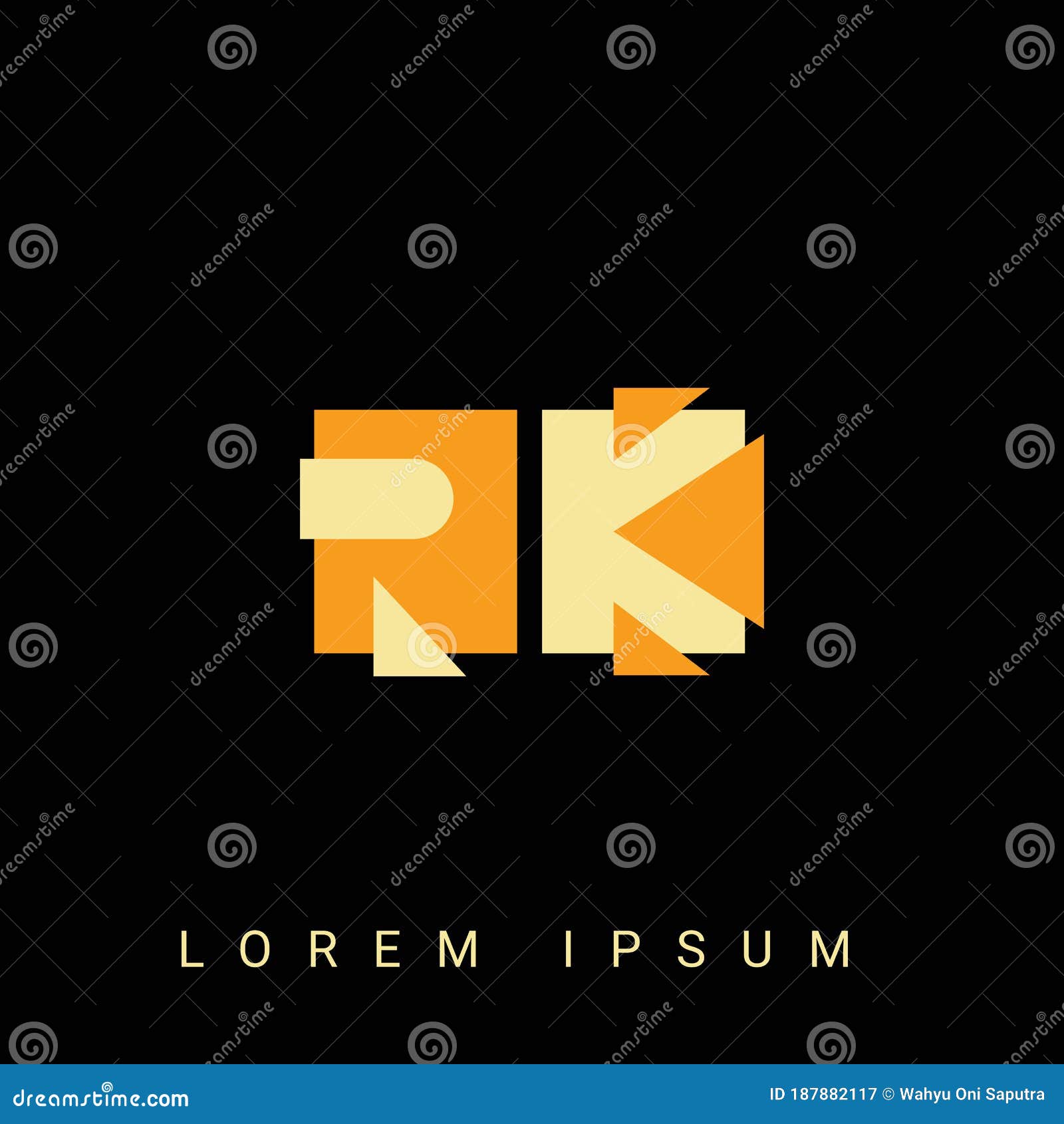 Modern Creative Shaped RK, KR, R K Logo. Initial Logo Designs Templete ...