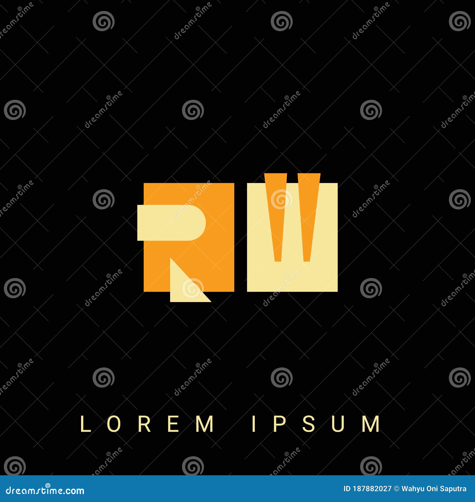 Modern Creative Shaped RW, WR, R W Logo. Initial Logo Designs Templete ...