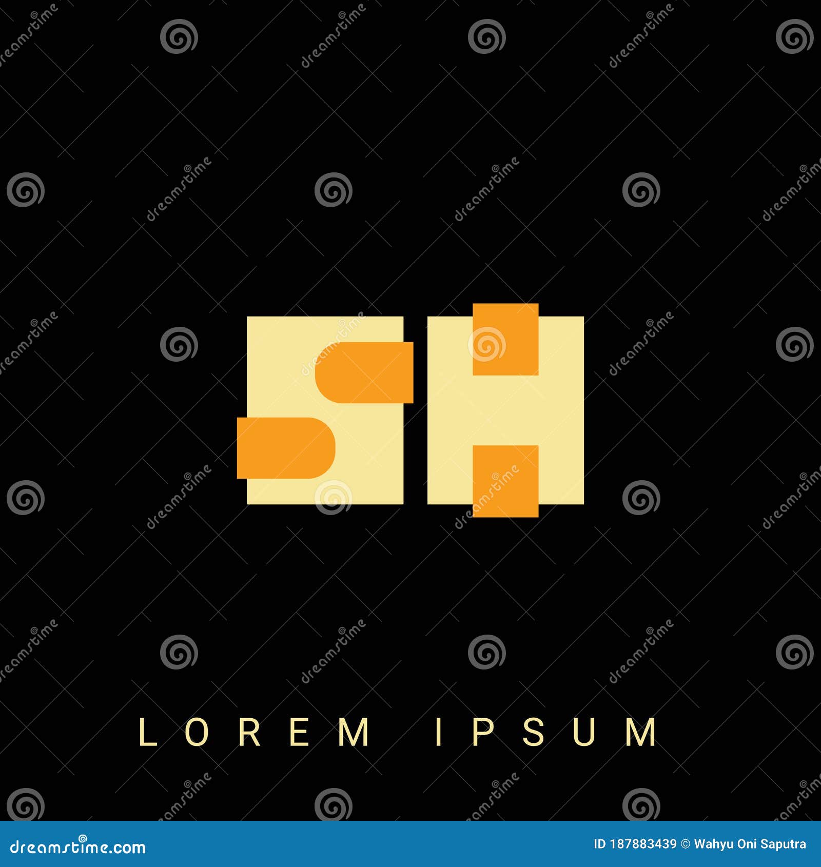 Modern Creative Shaped SH, HS, S H Logo. Initial Logo Designs Templete ...