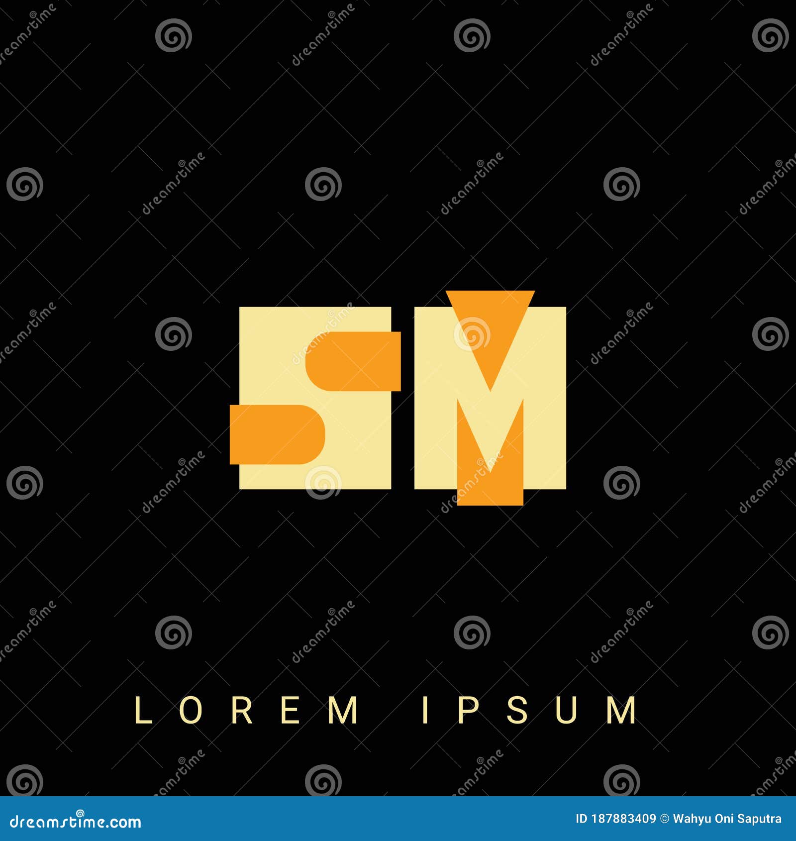 Modern Creative Shaped SM, MS, S M Logo. Initial Logo Designs Templete ...