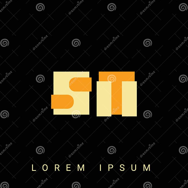 Modern Creative Shaped ST, TS, S T Logo. Initial Logo Designs Templete ...