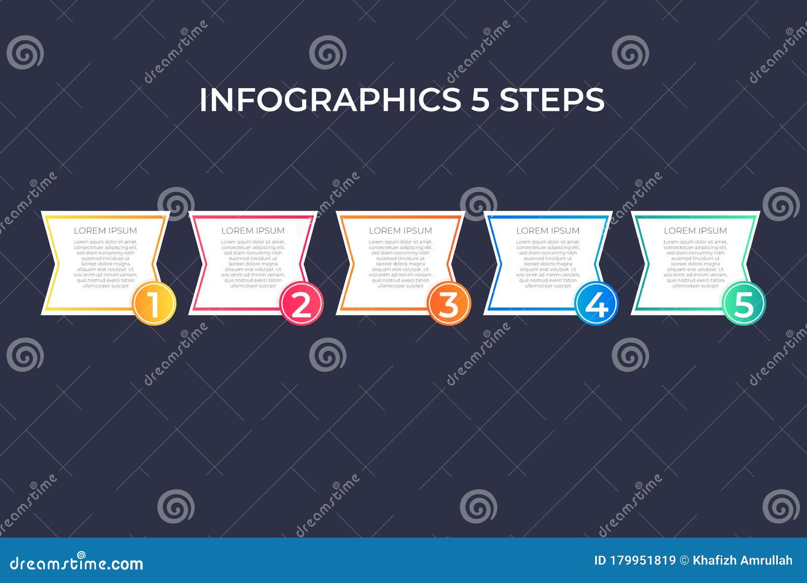 Modern and Creative Timeline Infographic with Five Steps Design Vector ...