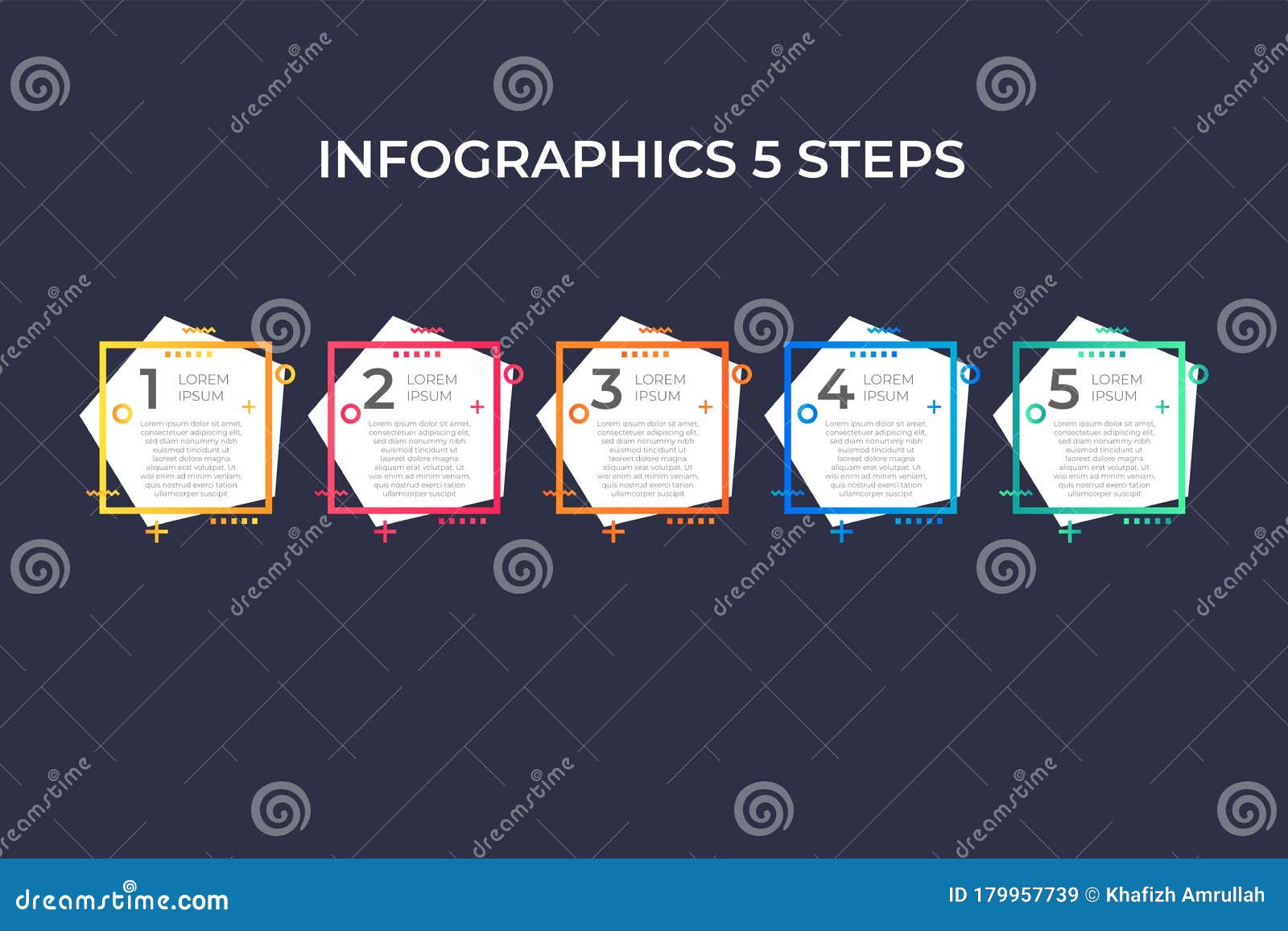Modern and Creative Timeline Infographic with Five Steps Design Vector ...