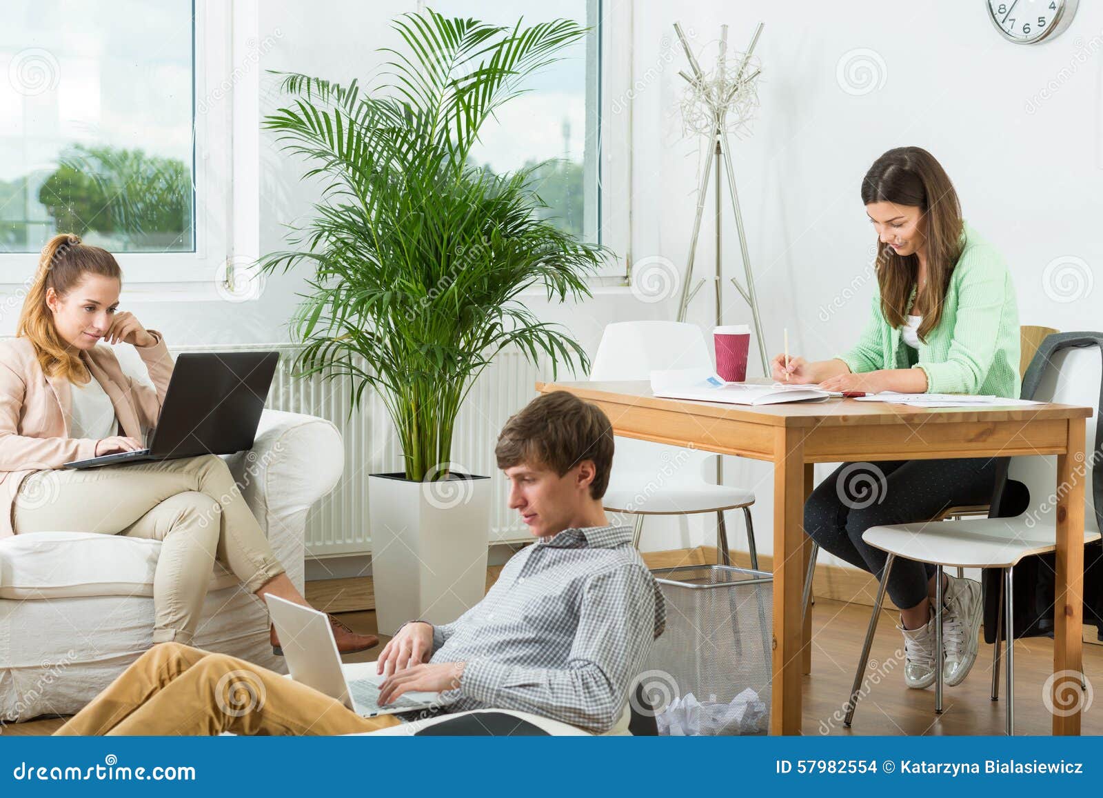 Modern creative workplace stock photo. Image of table - 57982554