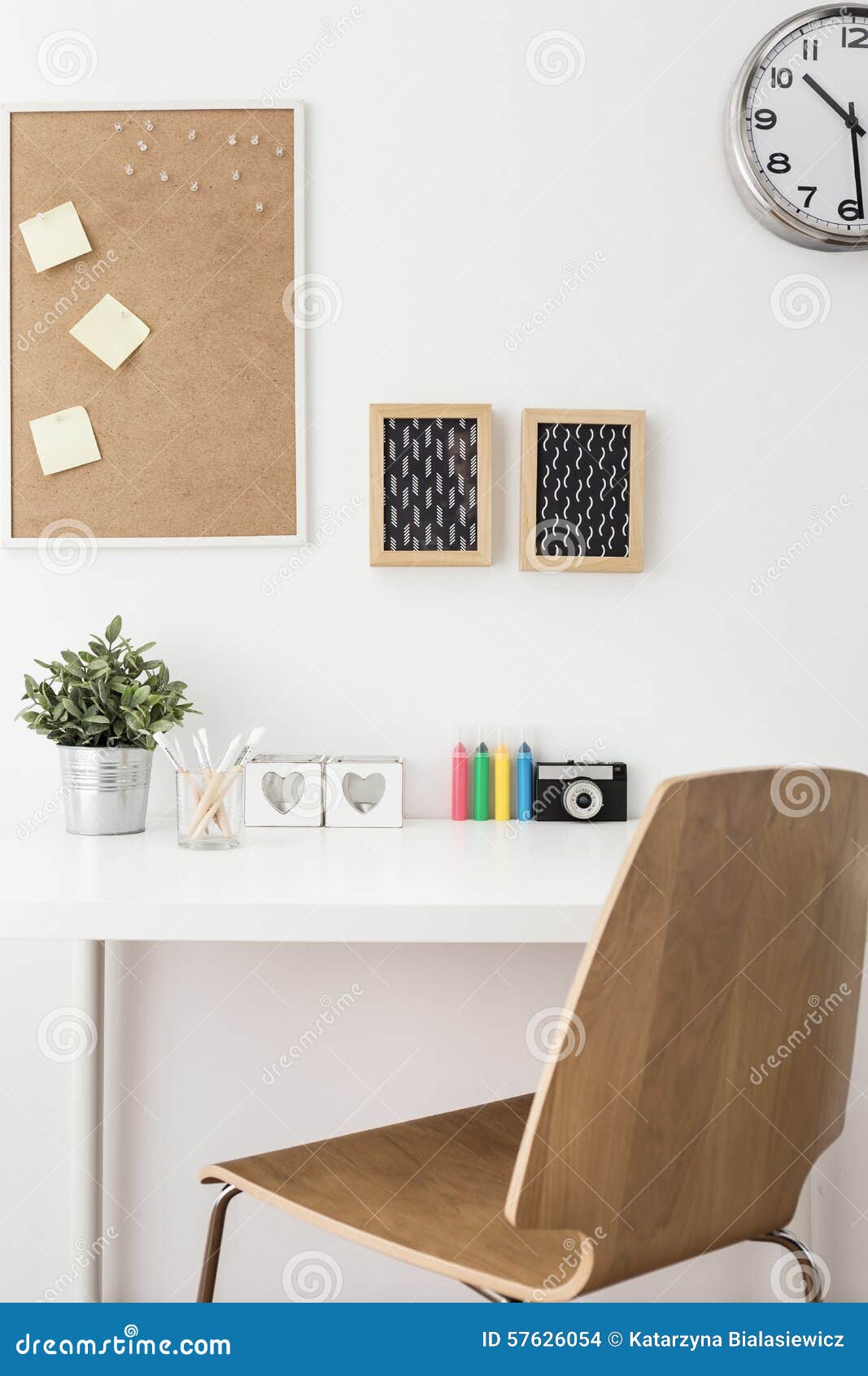 Creative Workspace Retro Design Desk Organic Lamp Design Royalty-Free ...