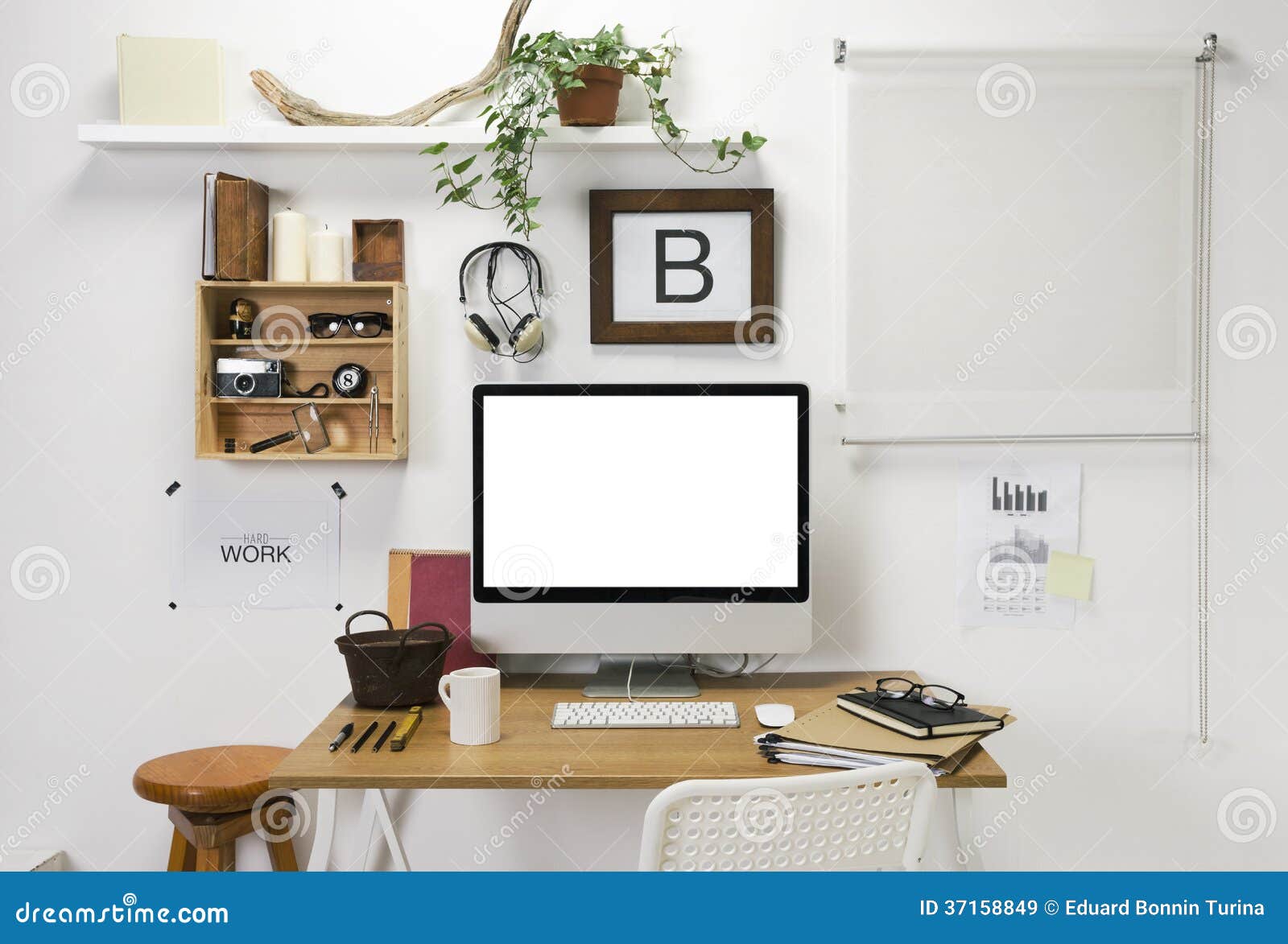 Modern creative workspace. stock image. Image of frame - 37158849