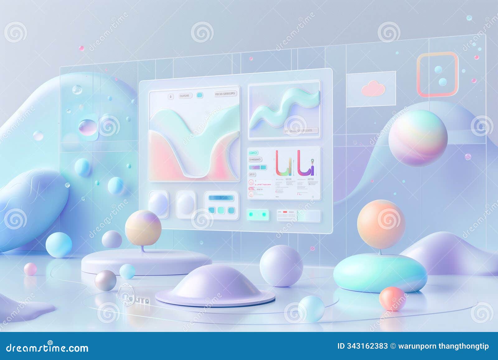 Modern Creativity Work Desk with Computer and Model Geography Astronomy ...
