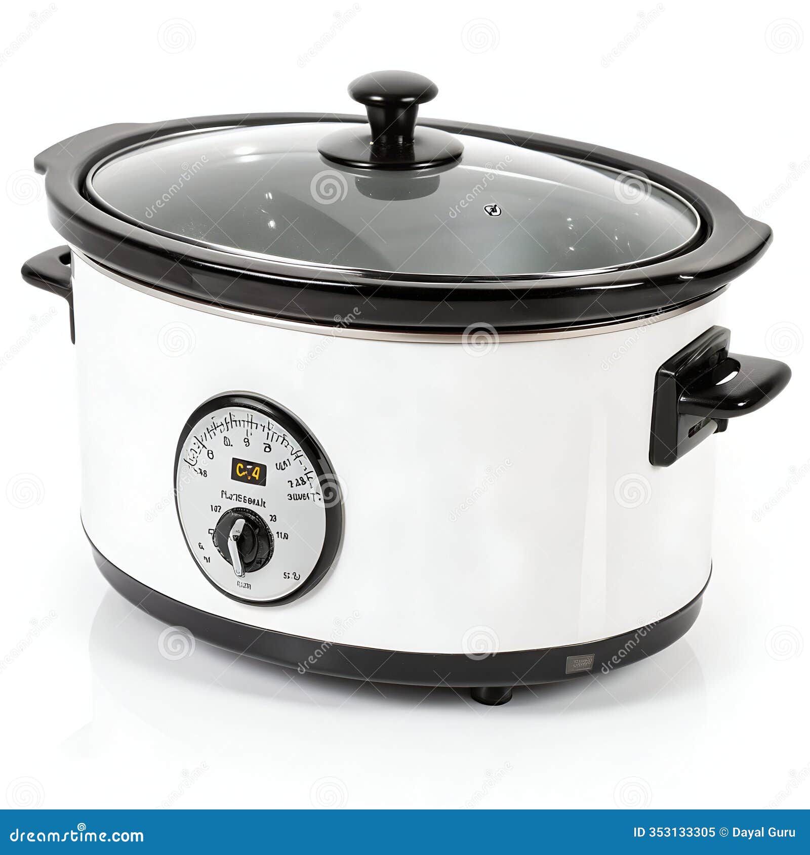 Crock Pot with Timer Isolated on White Background Stock Image - Image ...