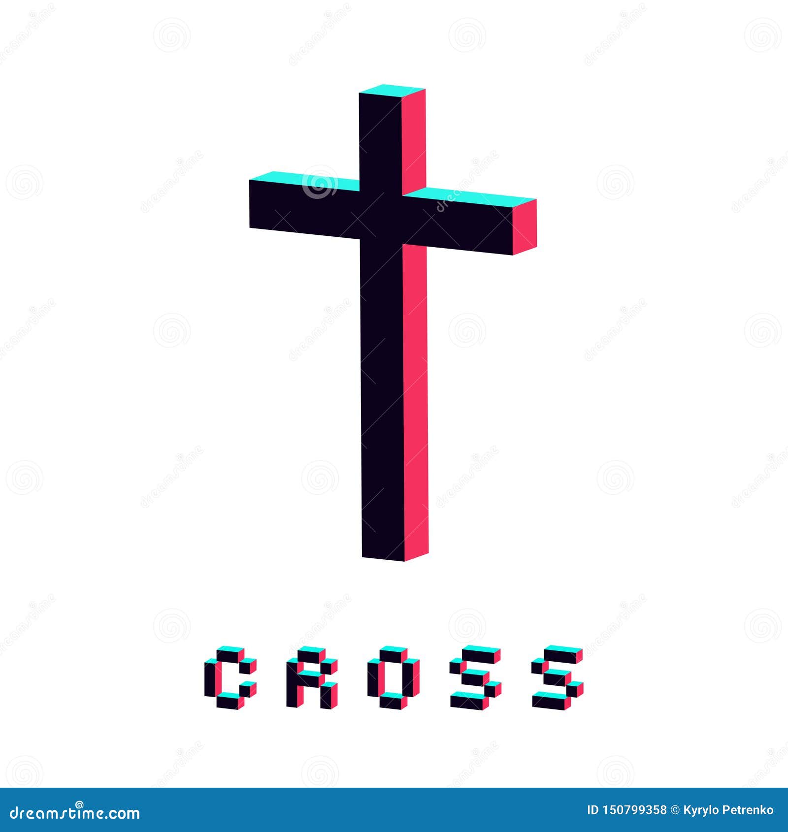 Modern Cross Icon Made in 3d Isolated Stock Vector - Illustration of ...