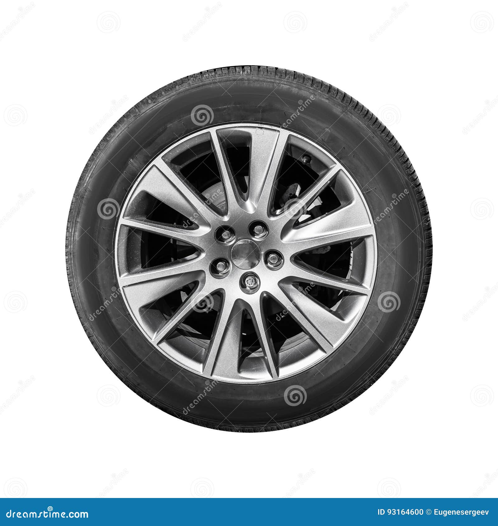 Modern Crossover Car Wheel, Front View Isolated Stock Photo - Image of ...