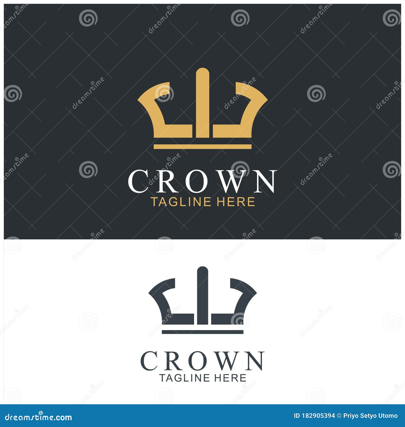 Modern Crown Logo Template stock illustration. Illustration of emblem ...