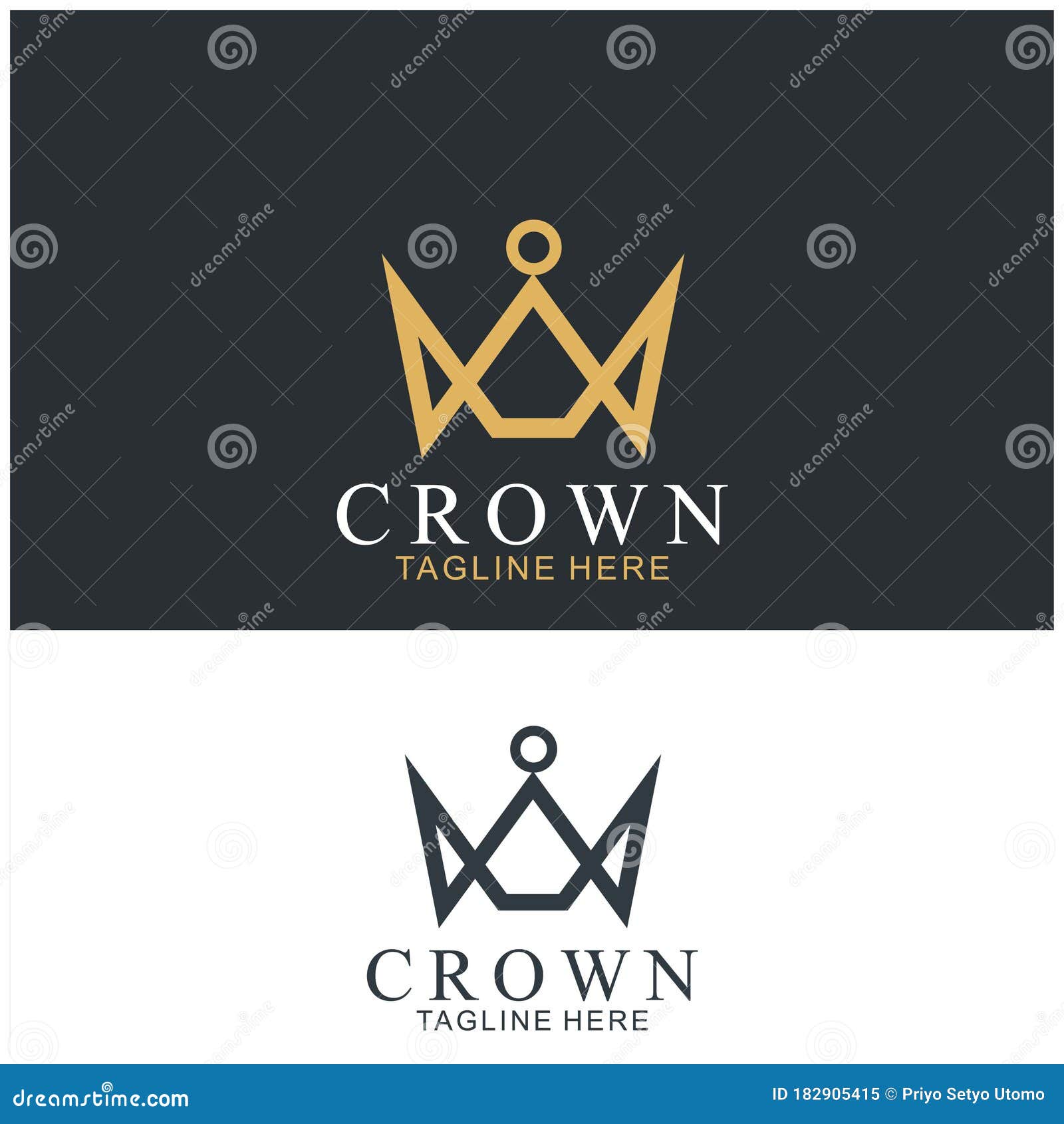 Modern Crown Logo Template stock illustration. Illustration of line ...