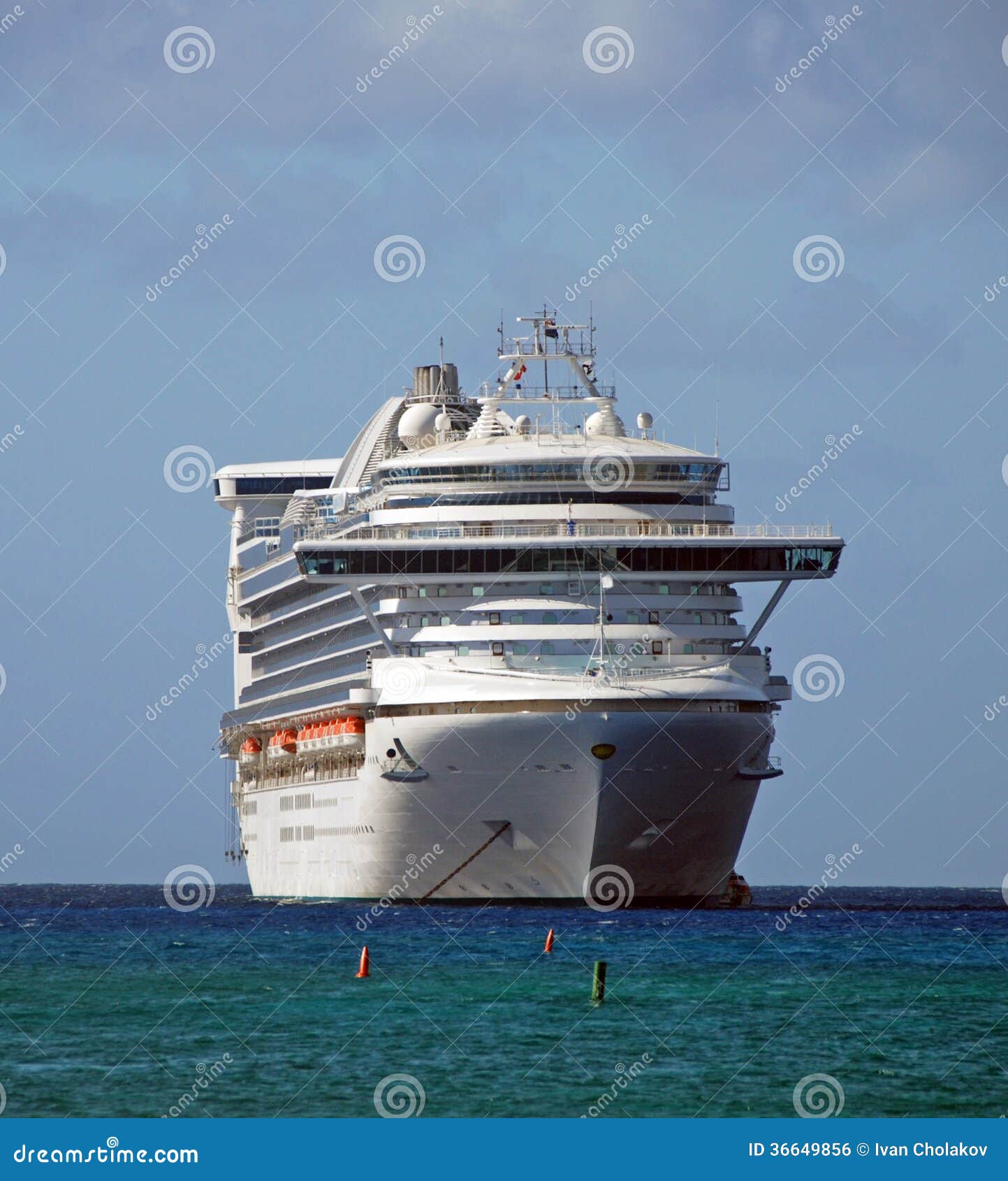 Modern Cruise Ship Front View Stock Photo - Image of cruise ...