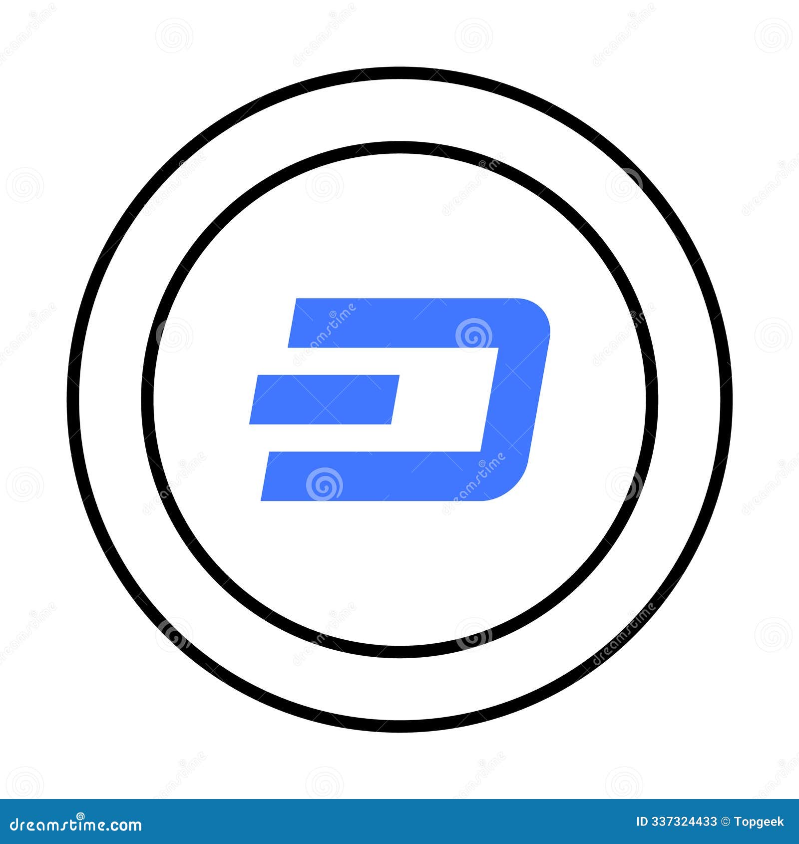 Modern Cryptocurrency Logo Featuring the DASH Symbol with a Minimalist ...