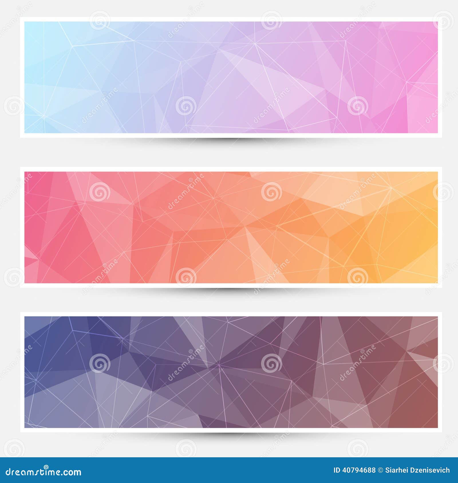 Modern Crystal Structure Banners Web Stock Vector - Illustration of ...