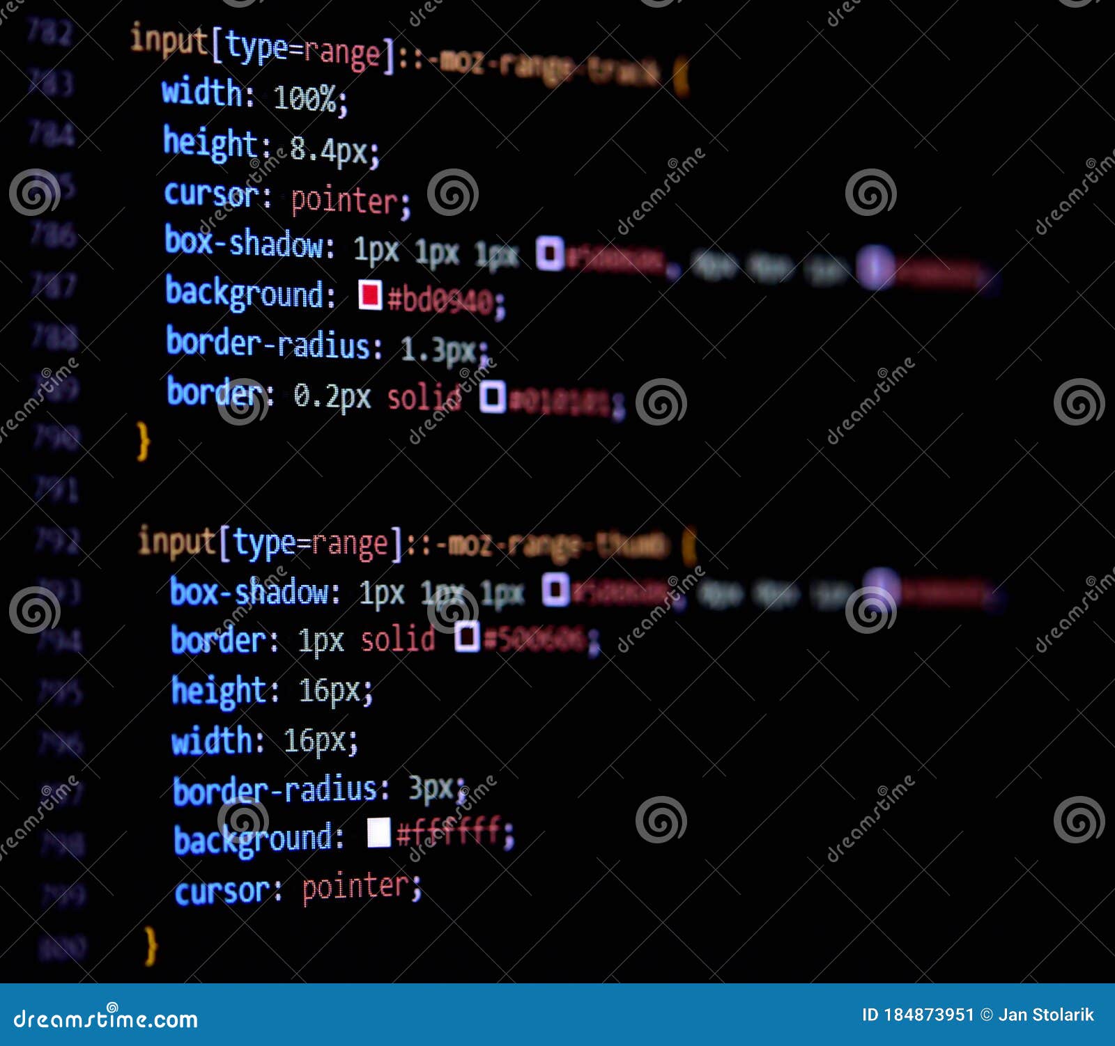 Modern Css3 Cascade Style Sheet Programming Code For Html Coding Stock Image Image Of Hacker
