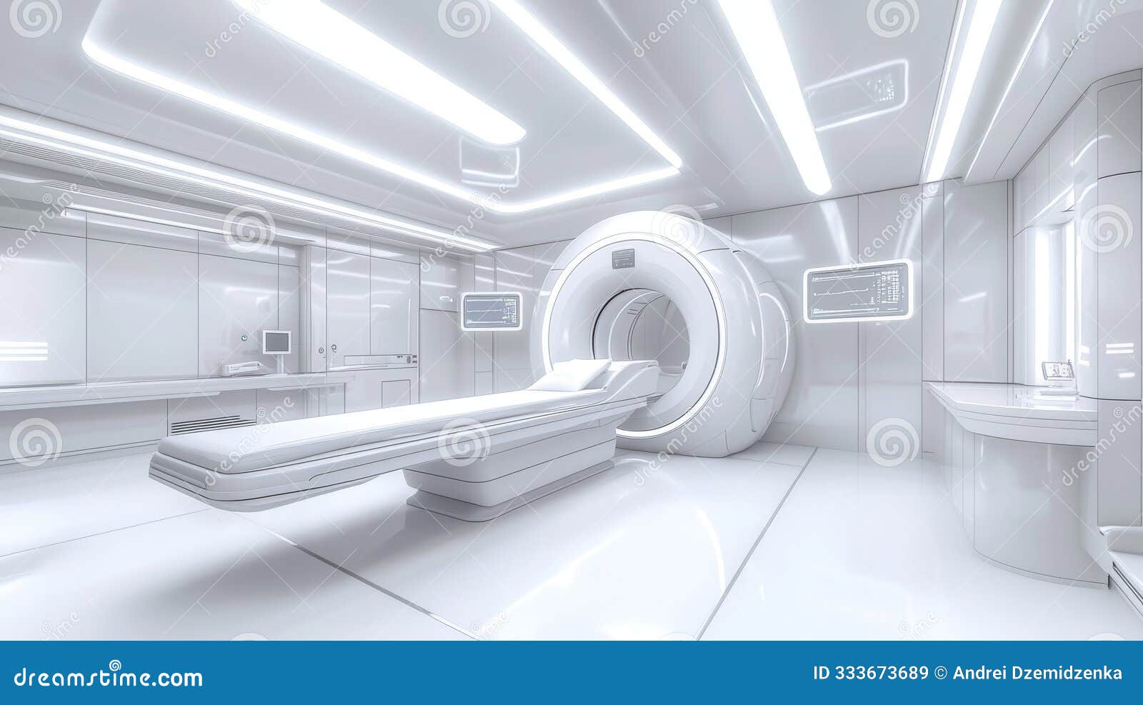 The Modern CT Scan Room in the Modern Hospital is Highly Advanced and ...