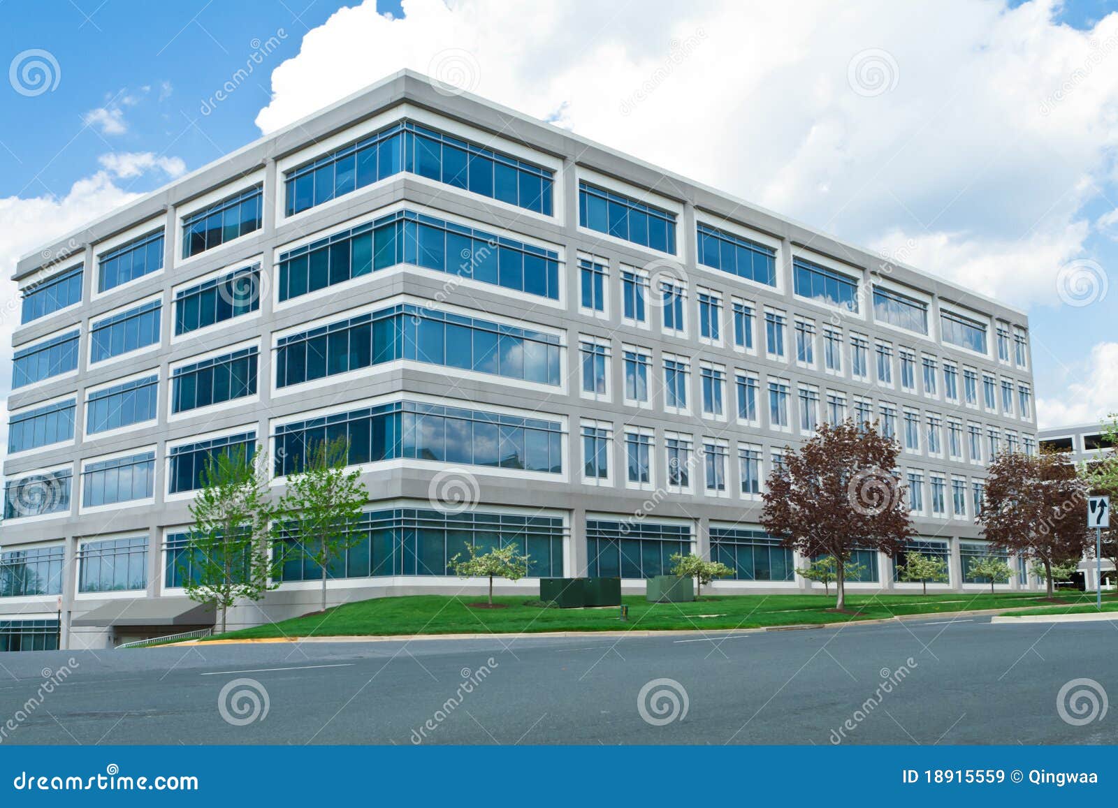 Modern Cube Shaped Office Building Parking Lot MD Stock Image - Image ...
