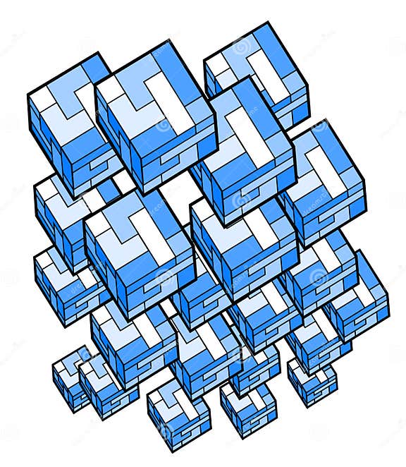 Modern cubes figures stock vector. Illustration of composition - 24279661