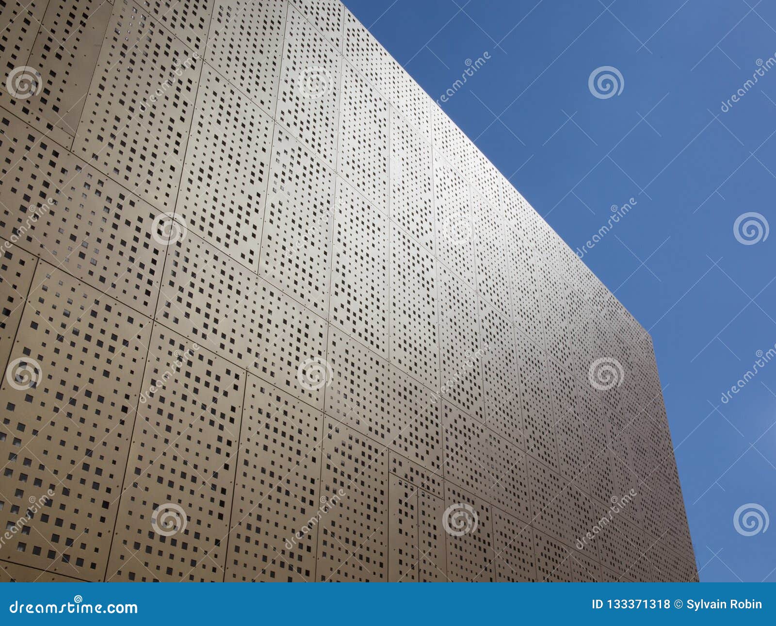 Modern Cubic Building in a Blue Sky Stock Photo - Image of downtown ...