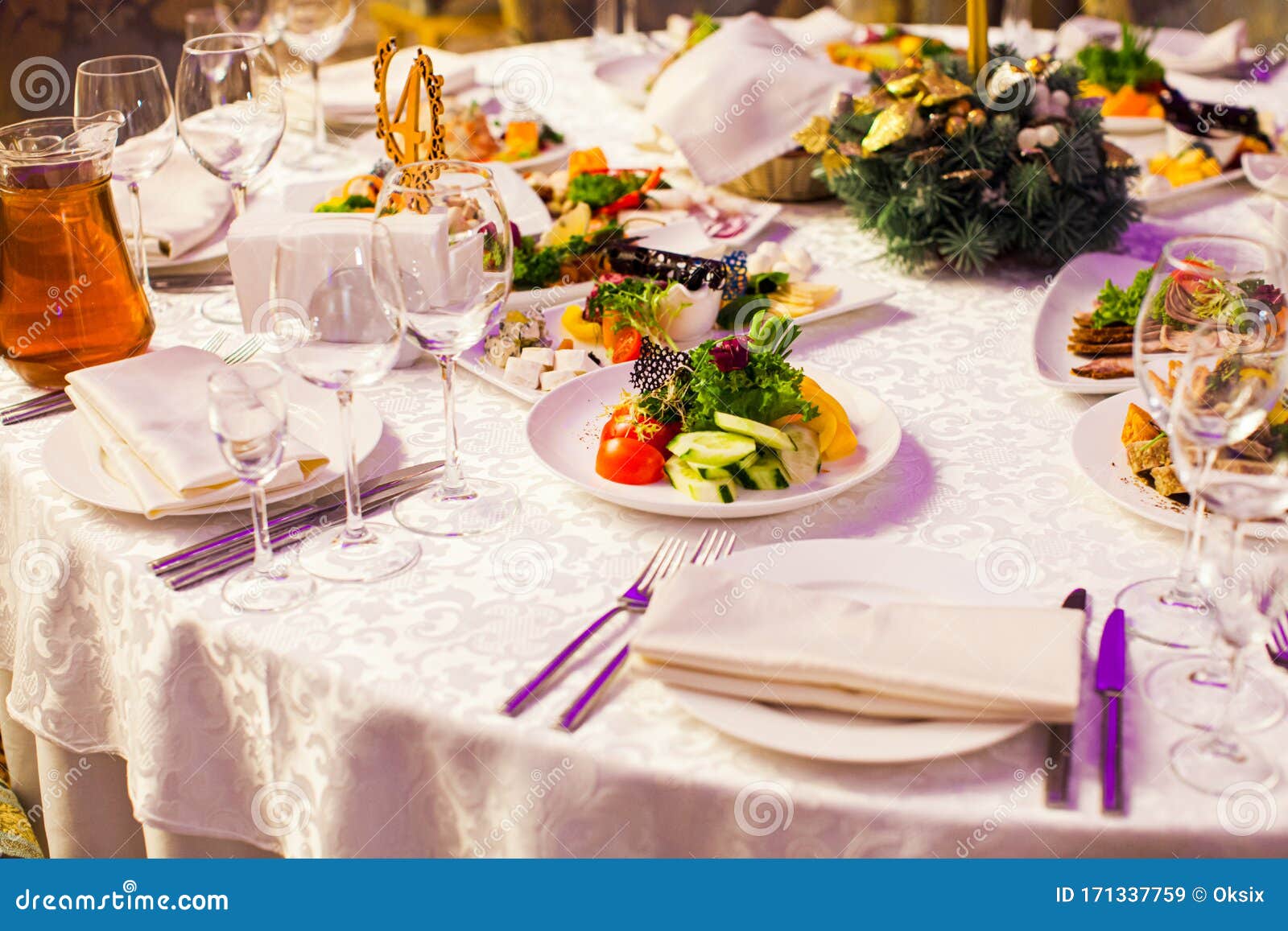 Modern Cuisine at the Served Table in Restaurant Stock Image - Image of ...