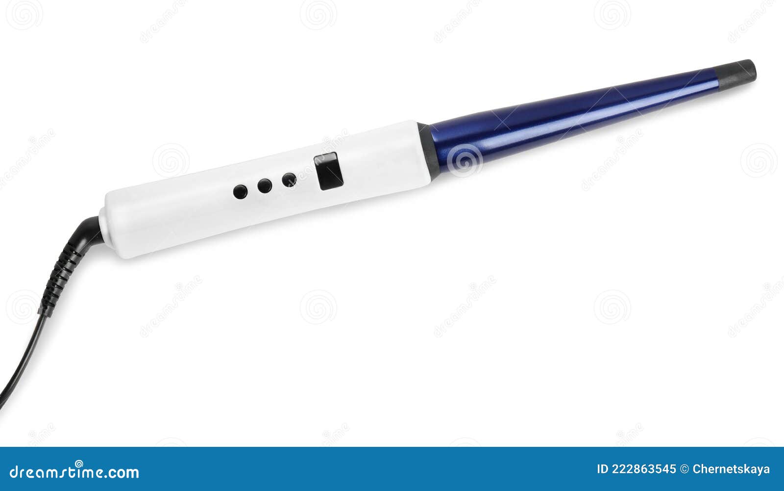 Modern Curling Iron Isolated on White, Top View Stock Image - Image of ...