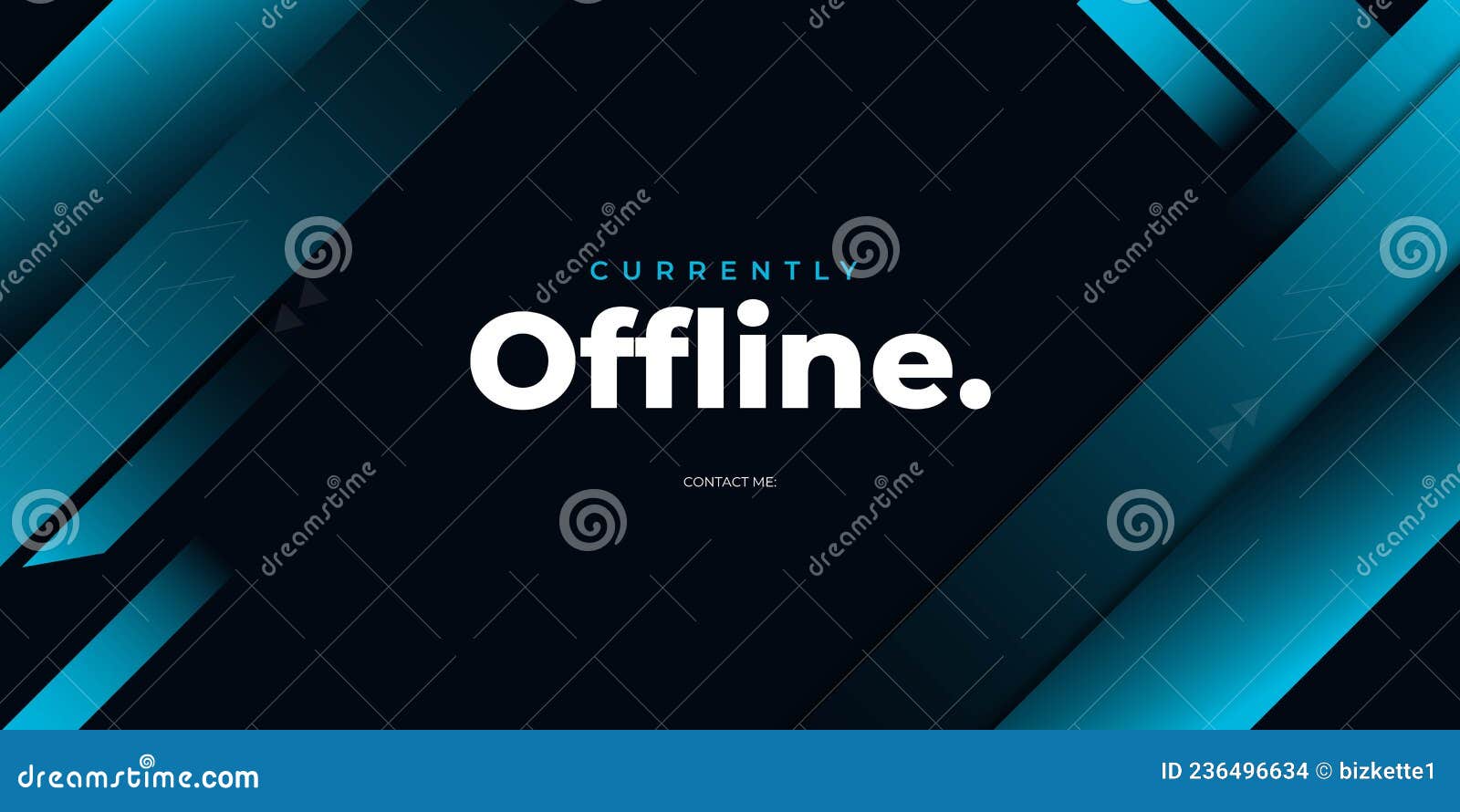 Modern Currently Offline Background with Blue Shapes Vector ...
