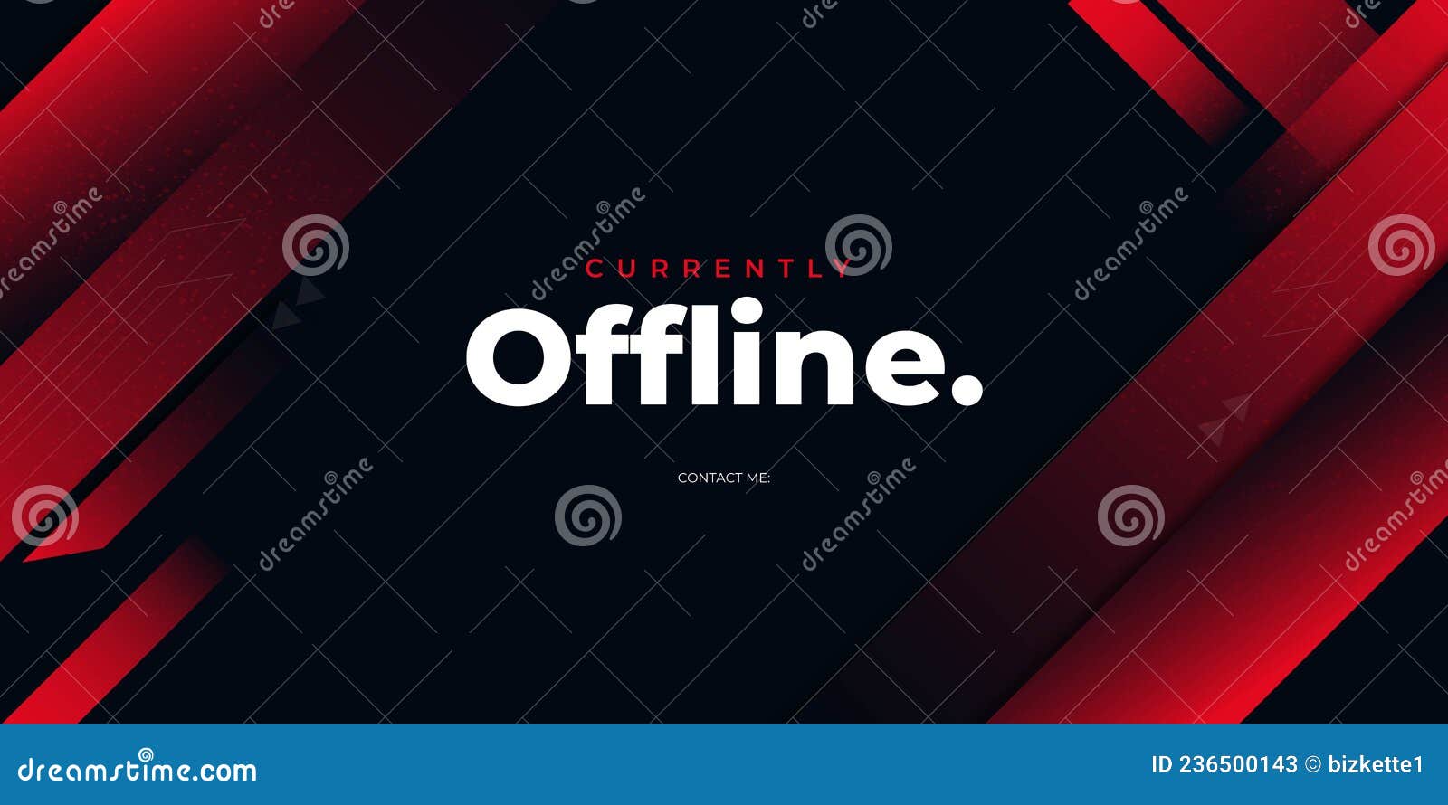 Modern Currently Offline Background with Blue Shapes Design ...