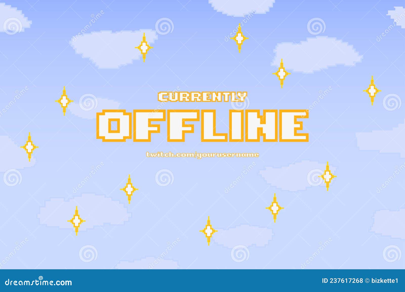 Modern Currently Offline Banner with Pixel Design Illustration Stock ...