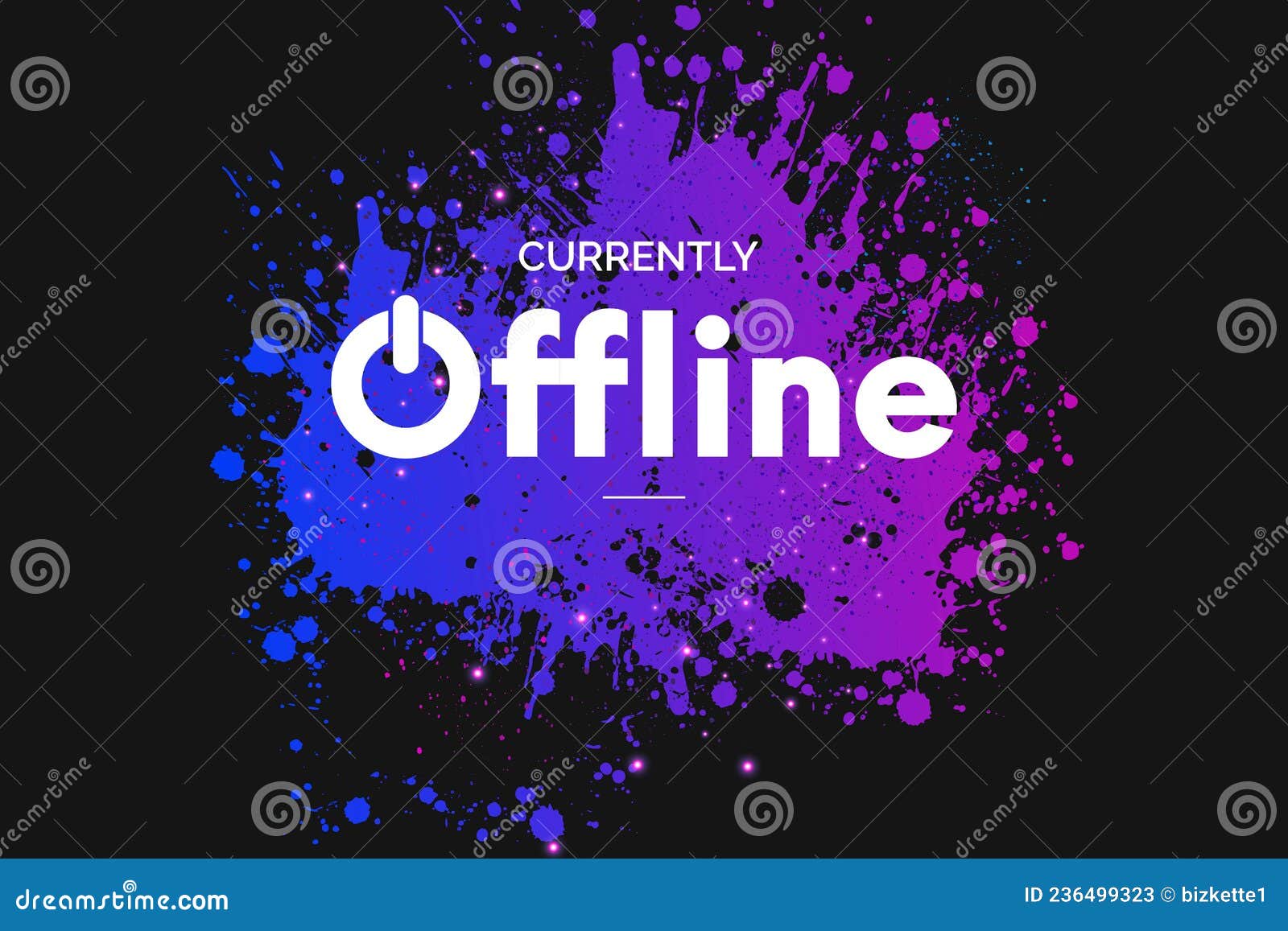 Modern Currently Offline Twitch Banner with Colorful Splash Background ...