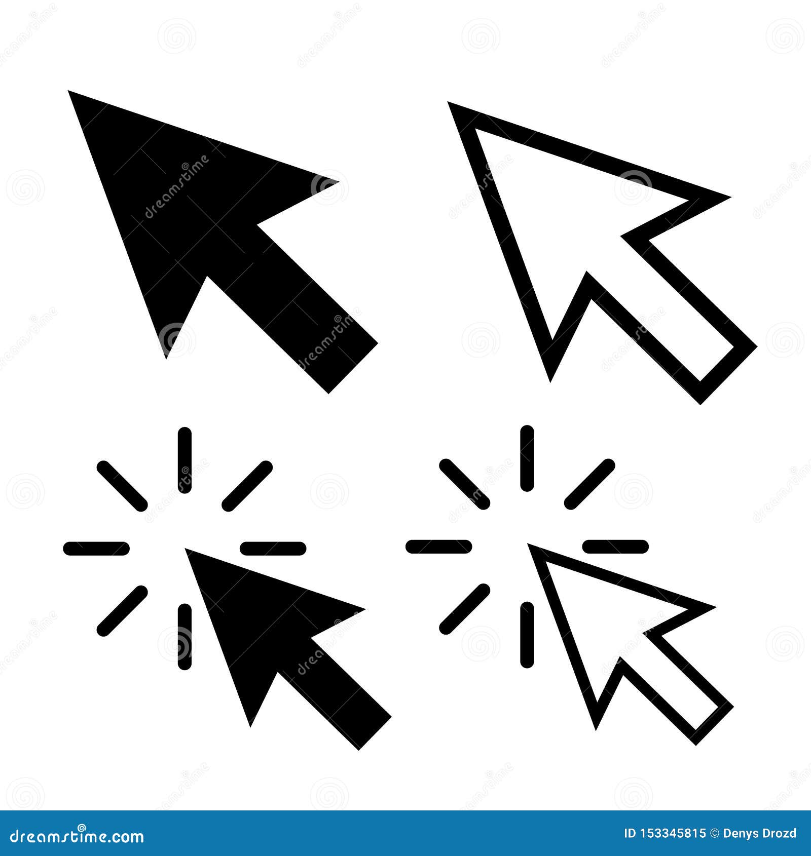Modern Cursor Icons Vector Set. Cursor Symbol Illustration. for Web ...
