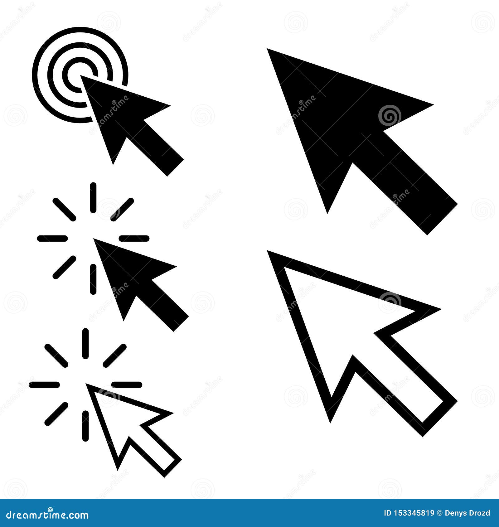 Modern Cursor Icons Vector Set. Cursor Symbol Illustration. for Web ...
