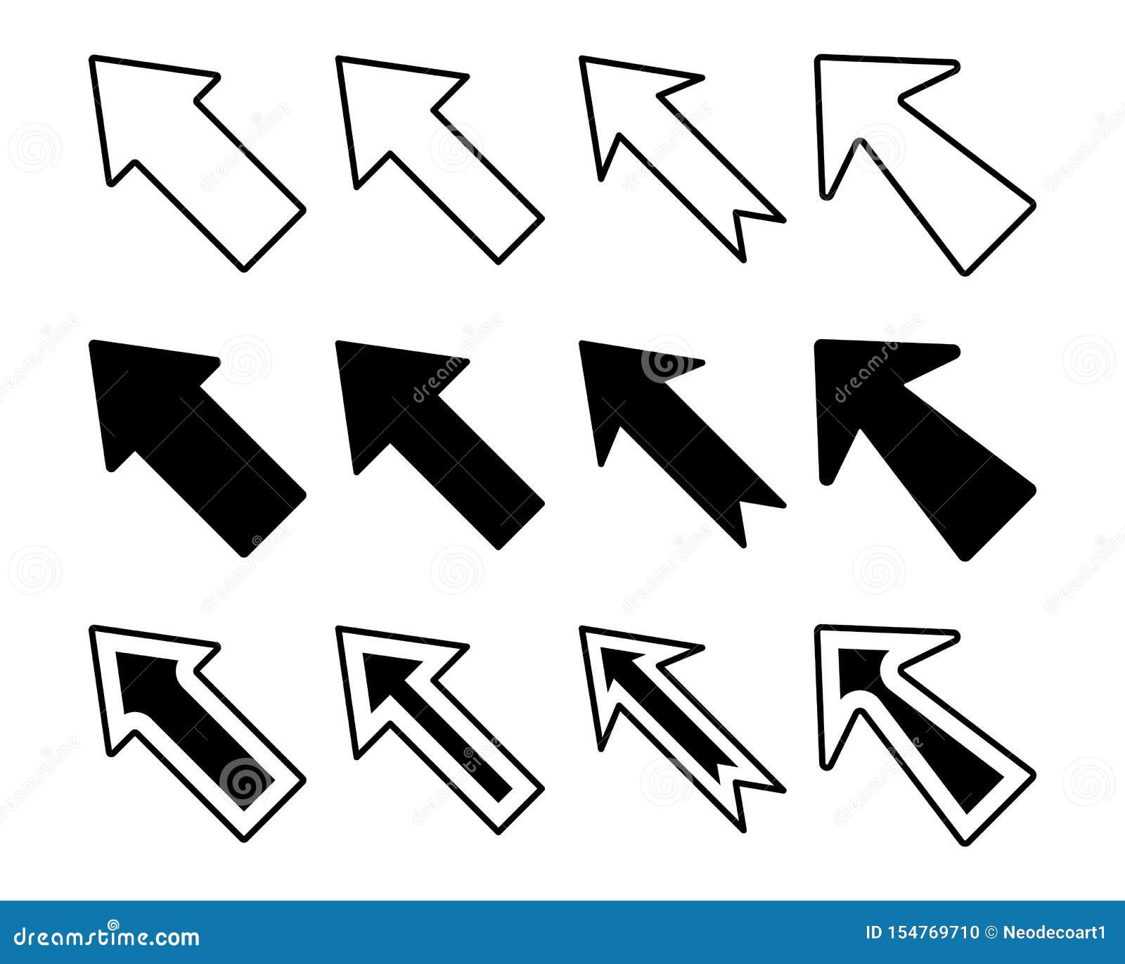 Modern cursor icons stock vector. Illustration of icon - 154769710