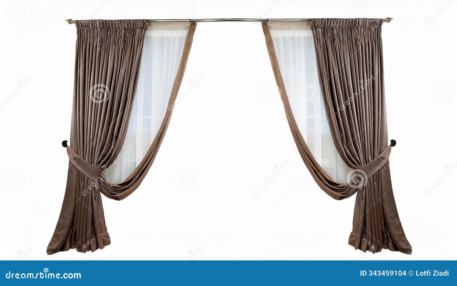 Modern Curtains Front View Full Length Isolate on Transparency ...