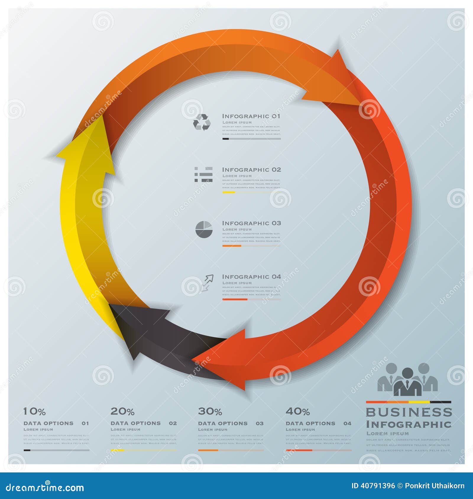 Modern Curve Arrows Business Infographic Stock Vector - Illustration of ...