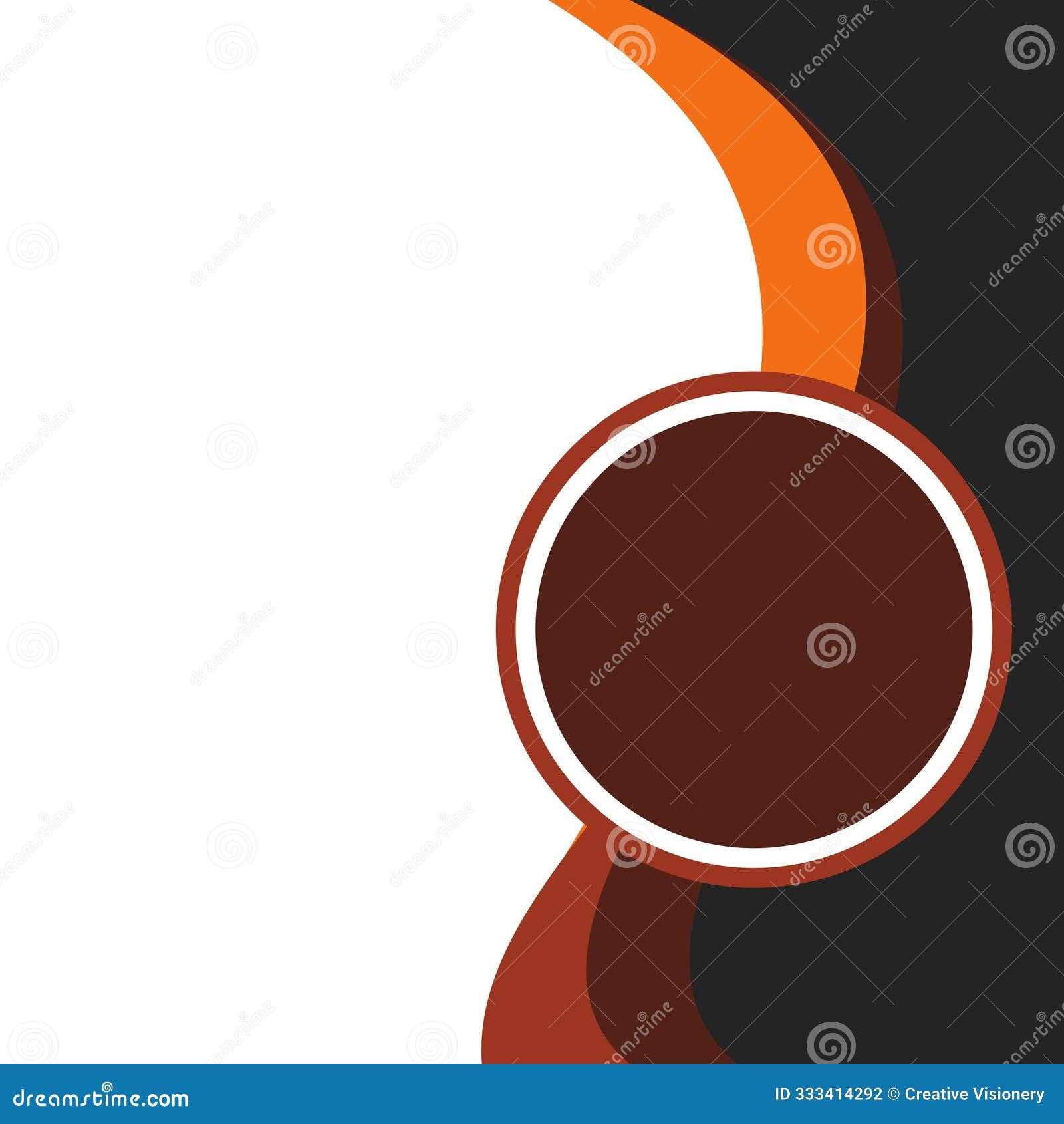 Modern Curve Border with Circle Frame Decoration Stock Illustration ...