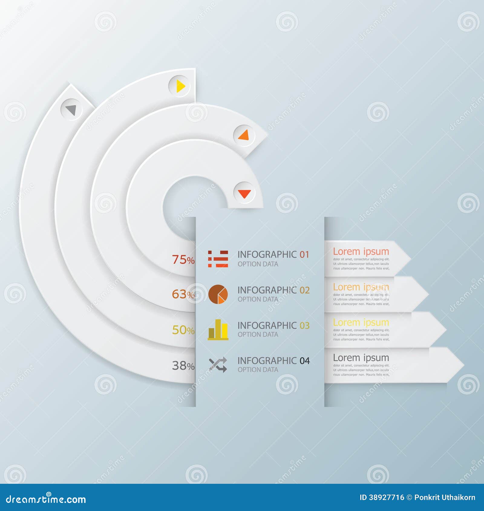 Modern Curve Circle Business Infographic Stock Vector - Illustration of ...