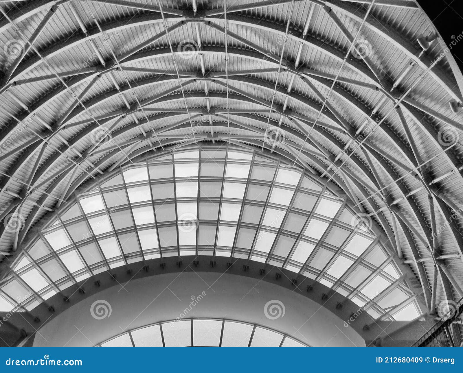 Modern Curved Arch Window and Ceiling Indoor Stock Image - Image of ...