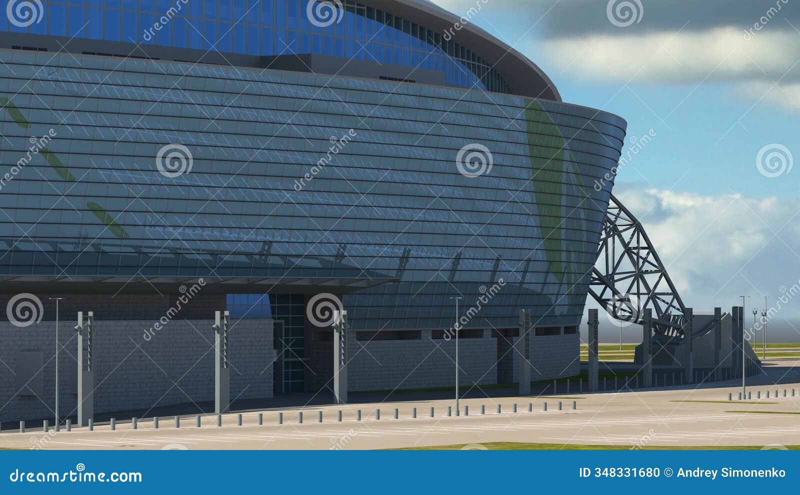 Modern Curved Architecture Stadium Exterior Design Stock Photo - Image ...