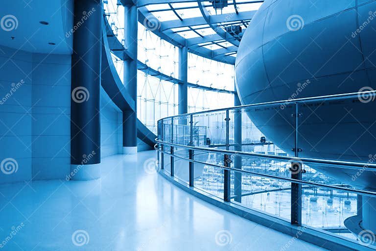 Modern curved corridor stock image. Image of glass, inside - 20027103