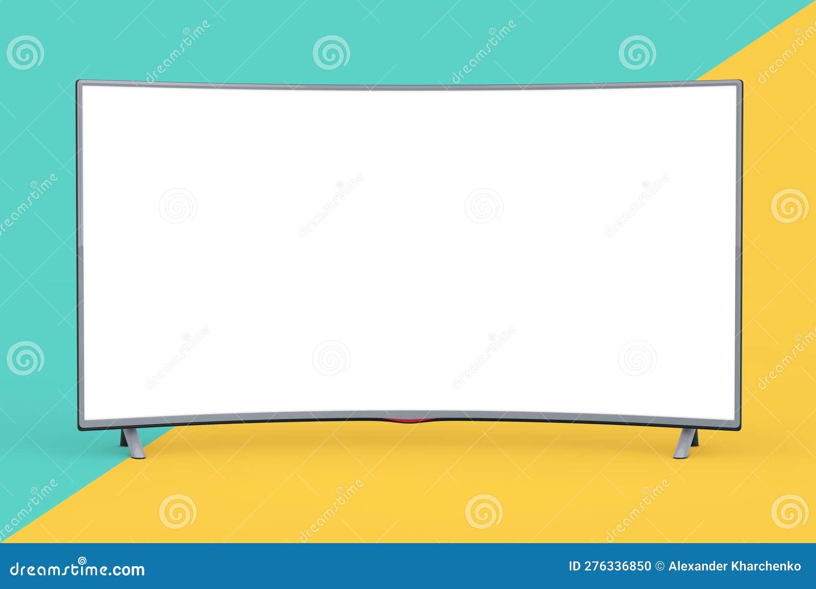 Modern Curved Led or LCD TV with Blank Screen for Your Design. 3d ...