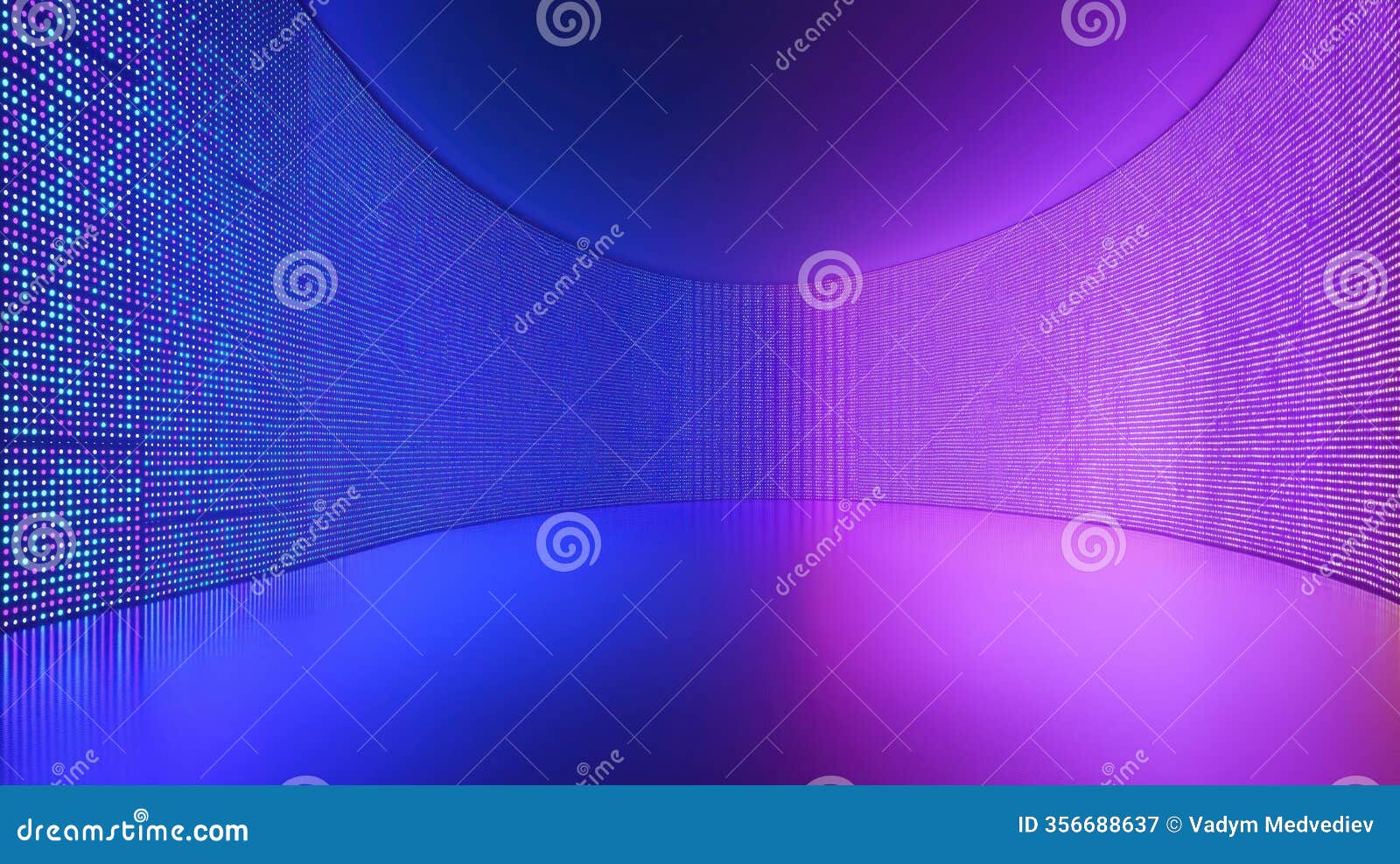 Modern Curved LED Screen Stage Backdrop for Live Show Concert. Digital ...