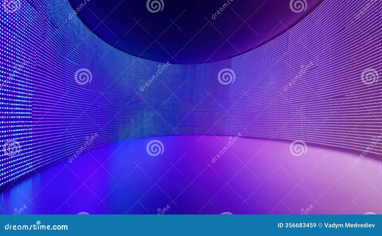 Modern Curved LED Screen Wall Creates Vibrant Visual Effect. Diode ...
